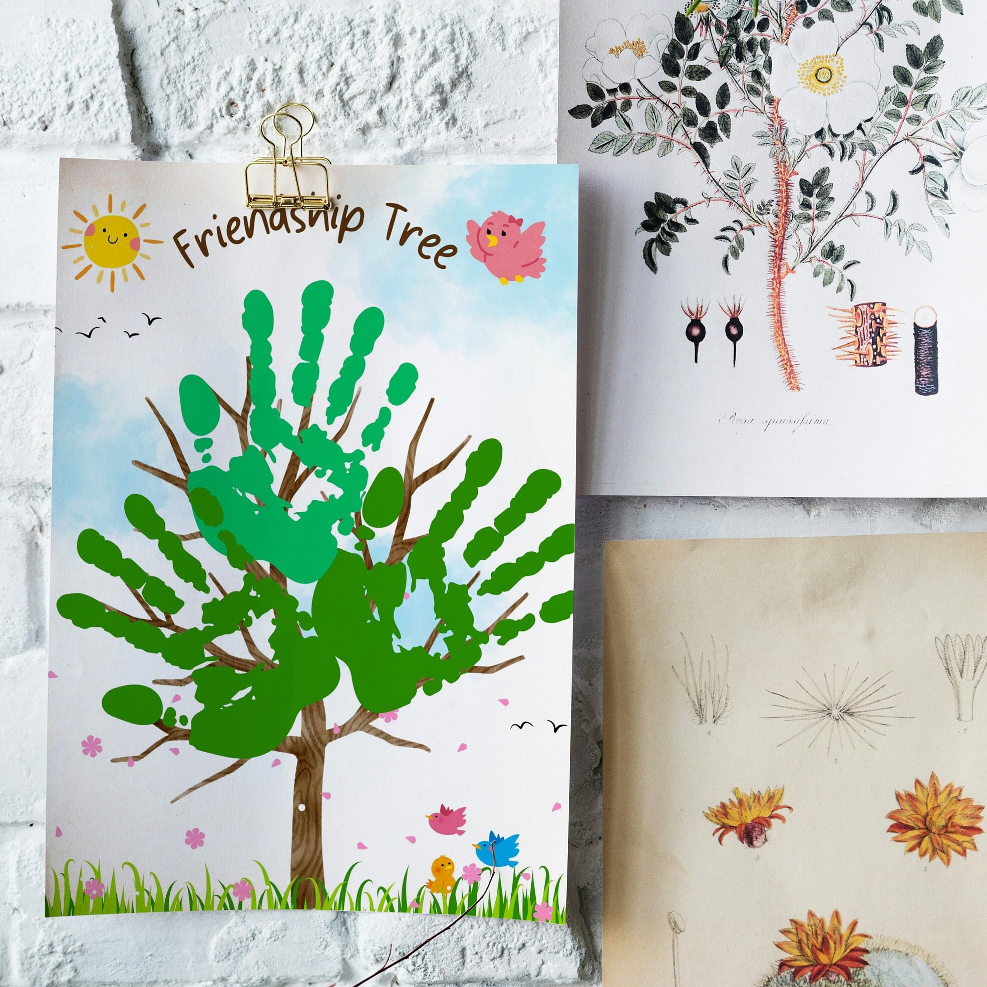 Friendship Day Handprint Craft, Printable Friendship Tree, DIY Kids ...