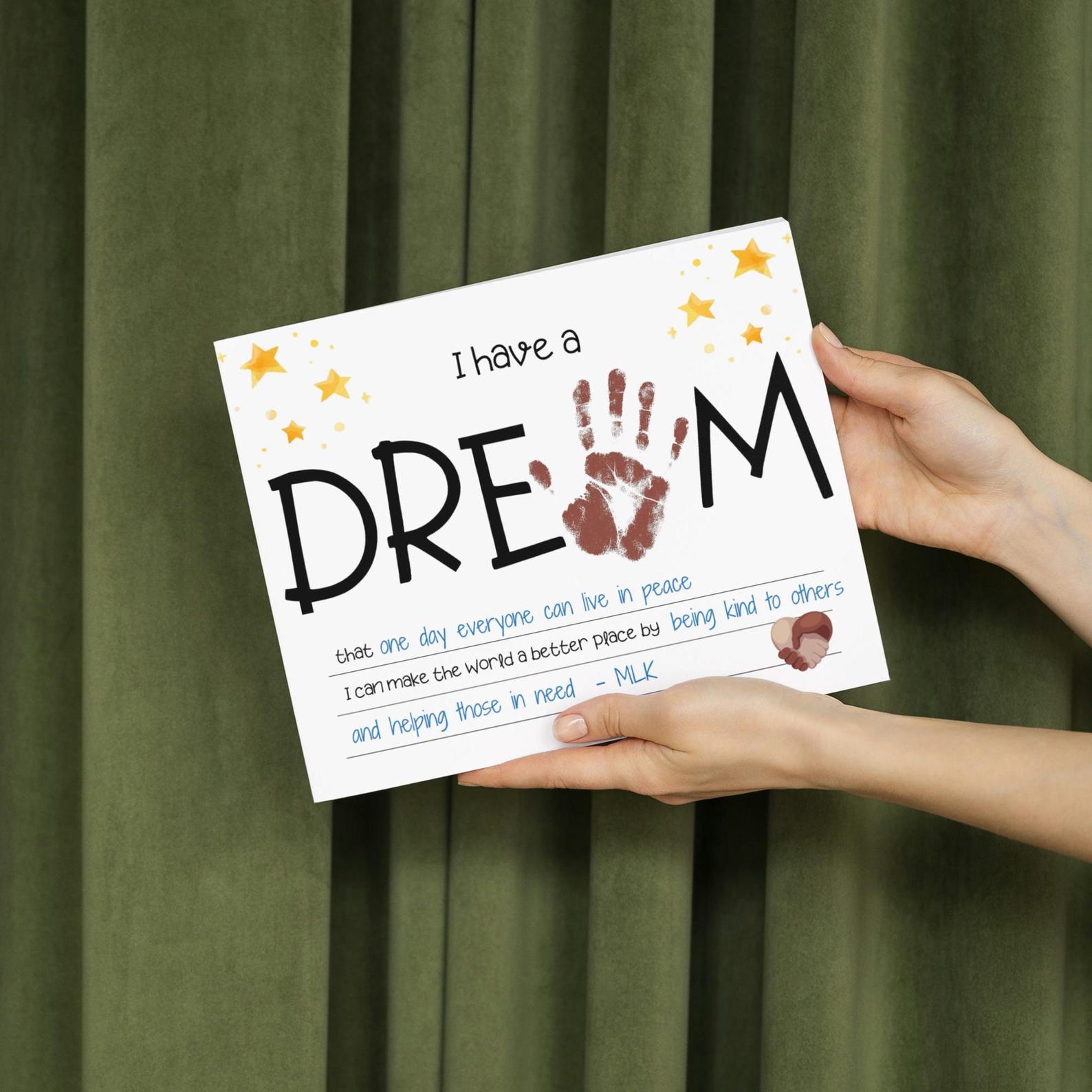 Martin Luther King Jr Art Project, I Have a Dream Handprint Art, MLK ...