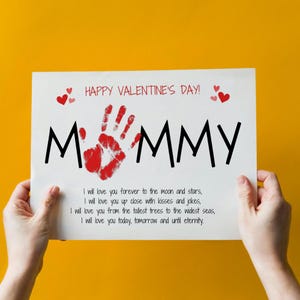 Valentines Day Poem for Mom, Mommy Love Handprint Art, Preschool ...
