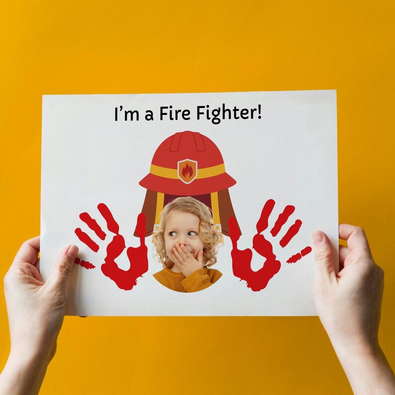 Firefighter Handprint Activity for Kids, Fire Safety Prevention Week ...