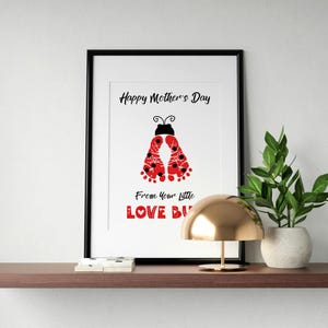 Mother's Day Footprint Art, Little Love Bug Craft, Happy Mothers Day ...