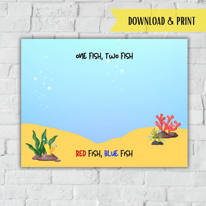 Dr. Seuss Handprint Activity, One Fish Two Fish, Red Fish Blue Fish ...