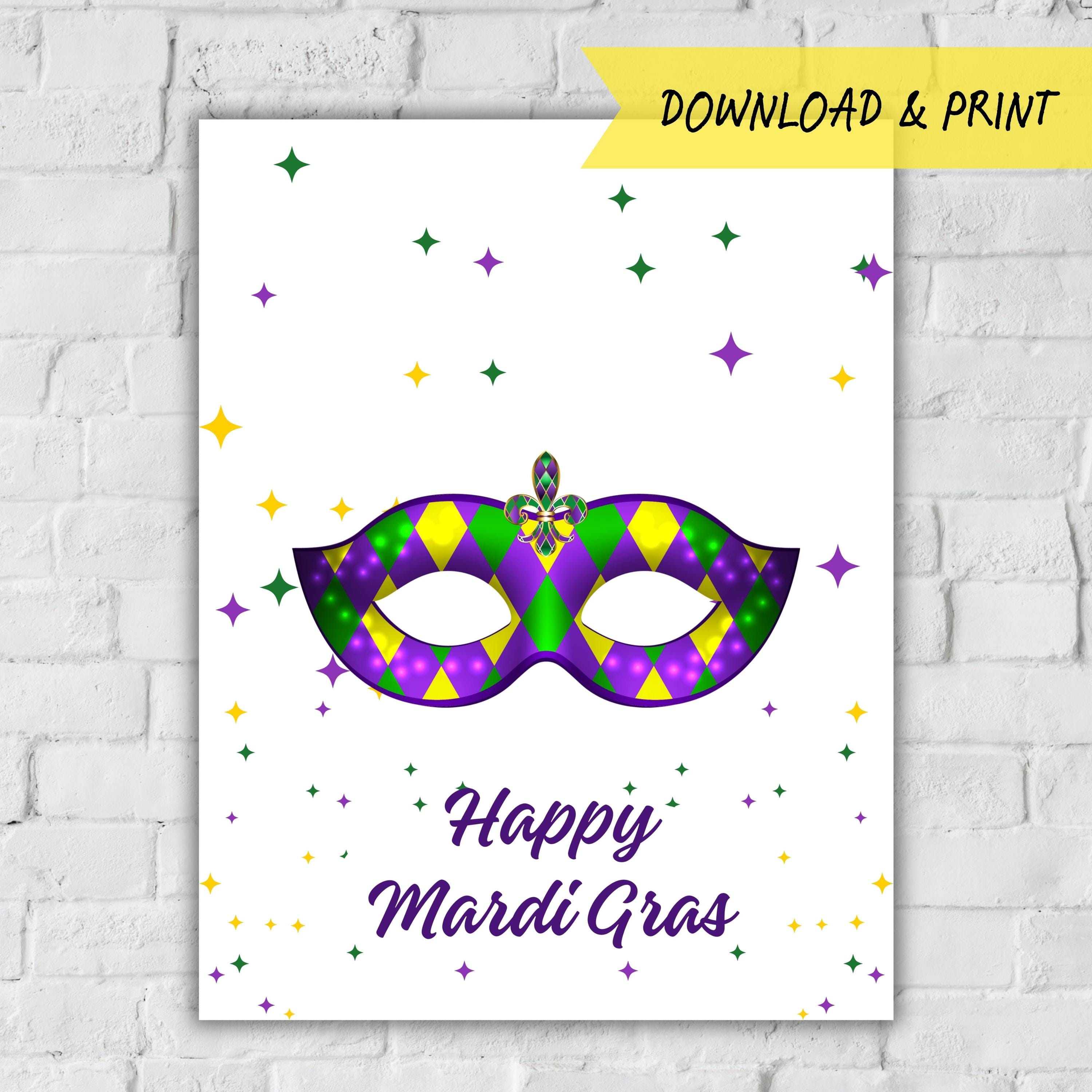 Mardi Gras Mask Handprint Art, Happy Mardi Gras Craft, Fat Tuesday ...