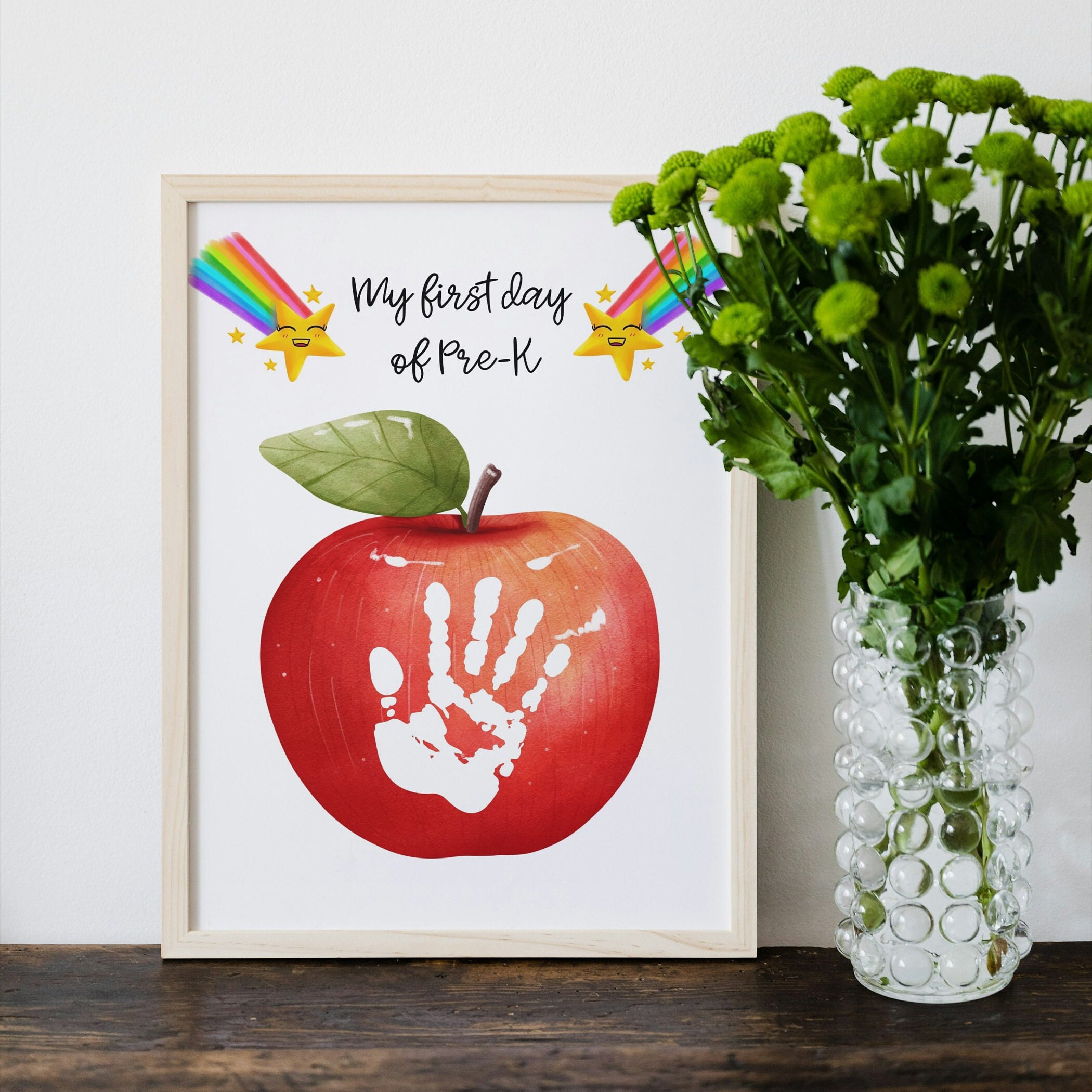 First Day of Pre-k Handprint Craft, First Day School Sign, Printable ...