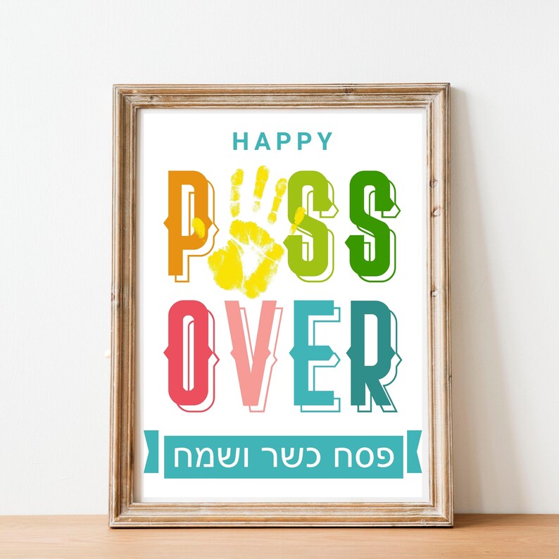 Passover 2025 Handprint Art, Happy Passover Craft, Hebrew Activity for ...