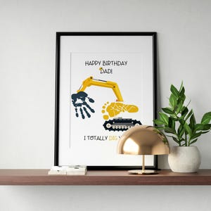 Construction Handprint Art, Birthday Gift for Dad, Printable Card From ...