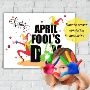 April Fools Day Handprint Art, April 1st Kids Activity, Printable April ...