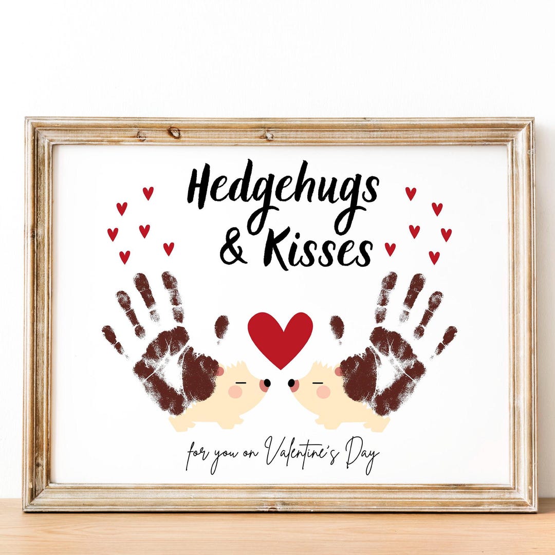 Hedgehugs Handprint Art for Valentine's Day, Hedgehog Day Craft ...