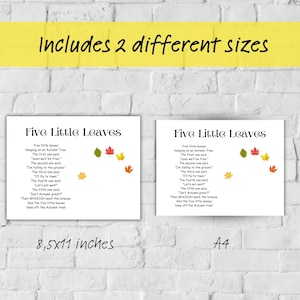 Five Little Leaves Handprint Art, Autumn Tree Poem Activity, Printable ...