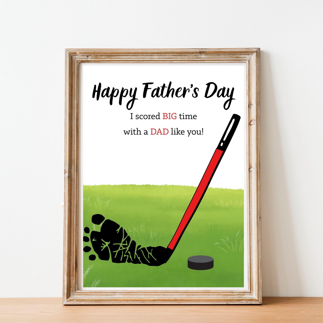 Hockey Dad Footprint Art, Father's Day Gift From Kids, DIY Printable ...