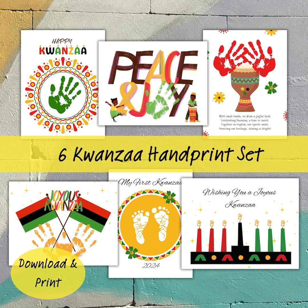 Kwanzaa Handprint Art Bundle, Printable Holiday Acitivity for Kids ...