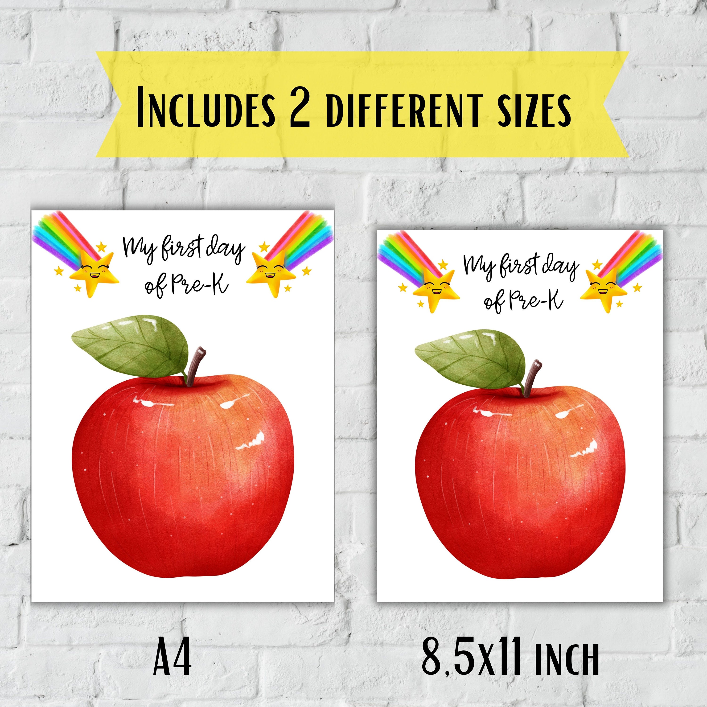 First Day of Pre-k Handprint Craft, First Day School Sign, Printable ...