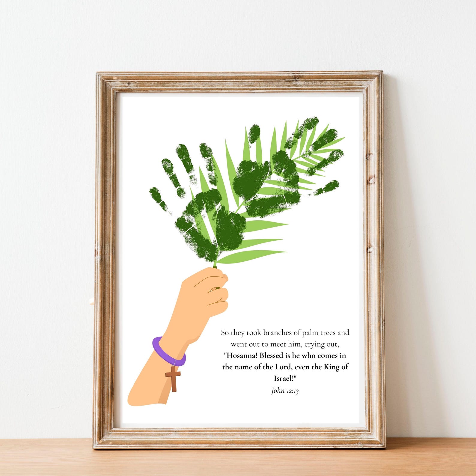 Palm Sunday, Hosanna Handprint Art, Easter Story Craft, Bible Activity ...