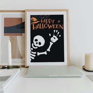 Halloween Skeleton Handprint Art, Printable Skull Craft for Kids ...
