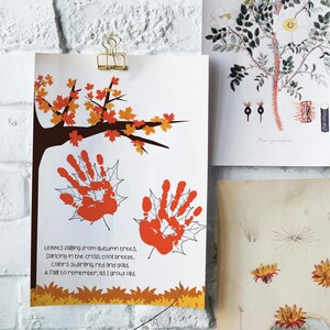 Falling Leaves Handprint Craft, Printable Autumn Activity, Fall ...