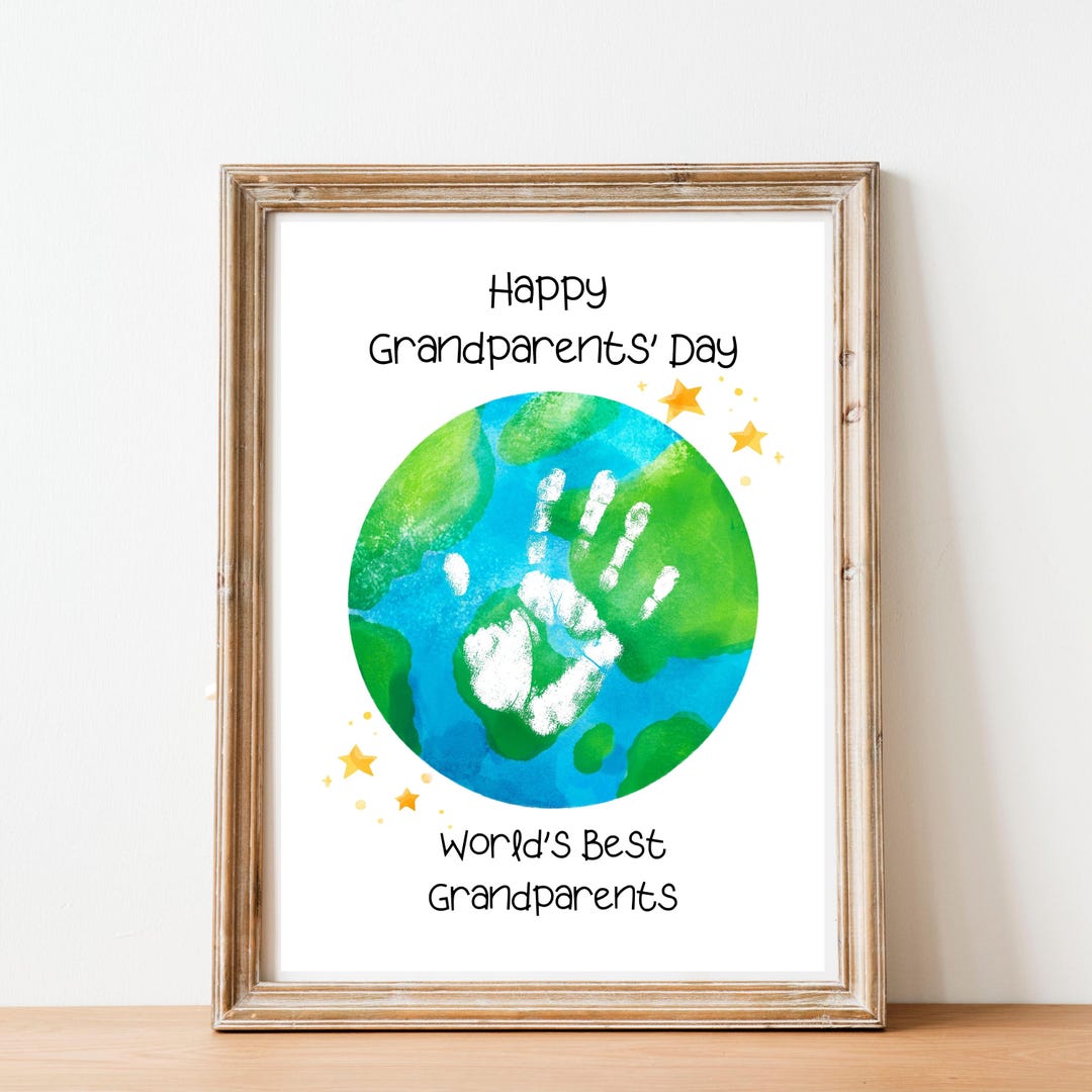 Grandparents Day Handprint Craft, World's Best Grandparents, Gift From ...