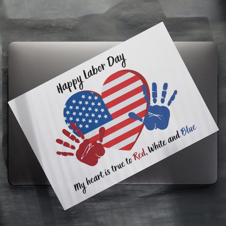 Labor Day Handprint Art, Patriotic Kids Activity, Labor Day 2024 ...