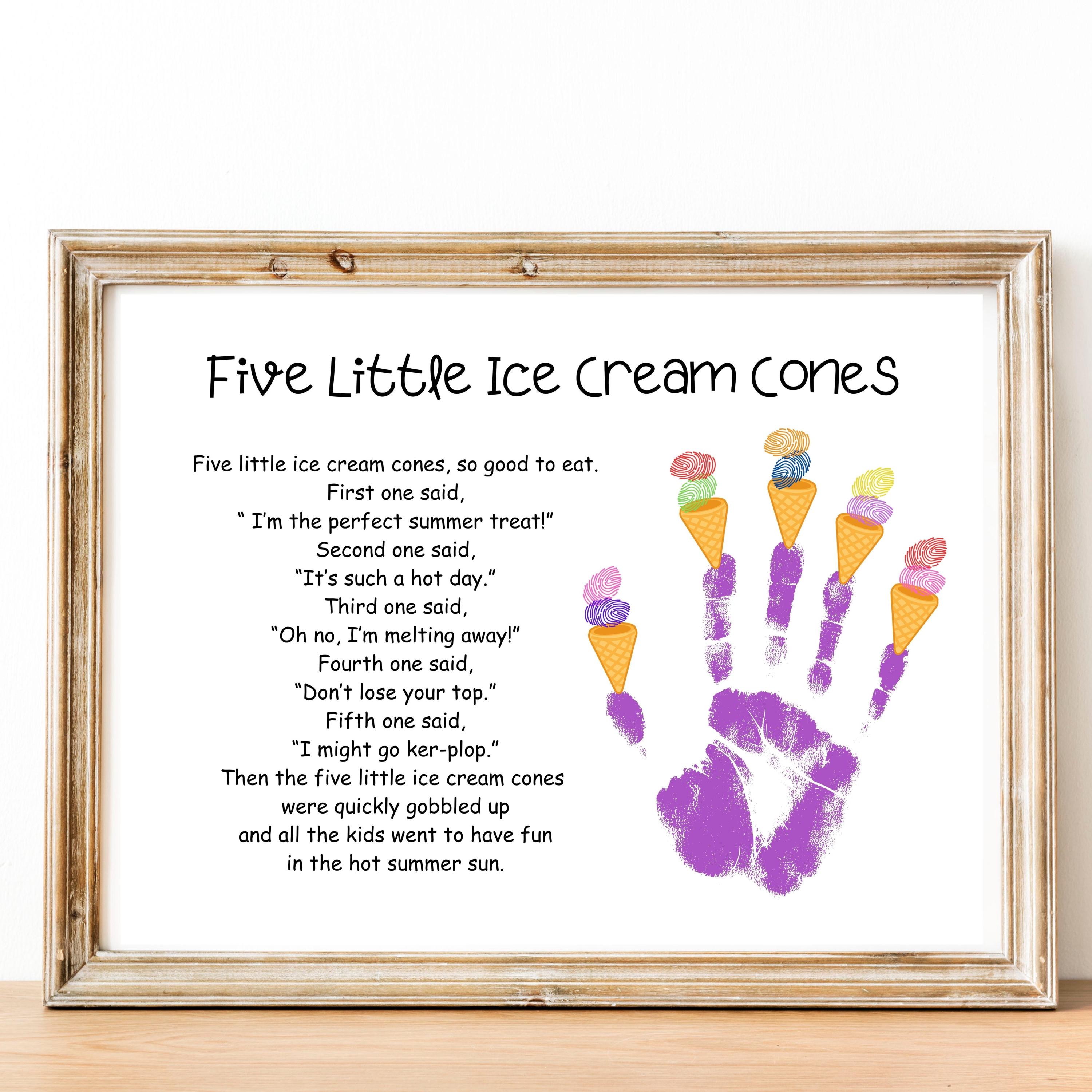 Five Little Ice Cream Cones, Summer Handprint Craft, Counting Rhyme for ...
