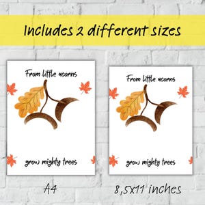 Little Acorns Handprint Craft, Printable Fall Oak Tree Art, Preschool ...
