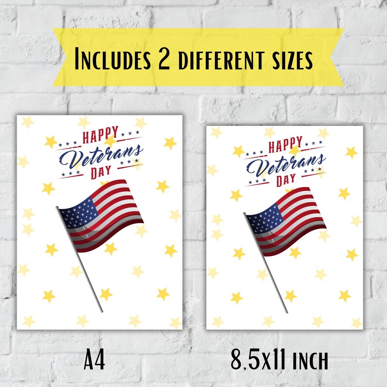 Veterans Day Handprint Craft for Kids, Printable USA Veterans Day Card ...