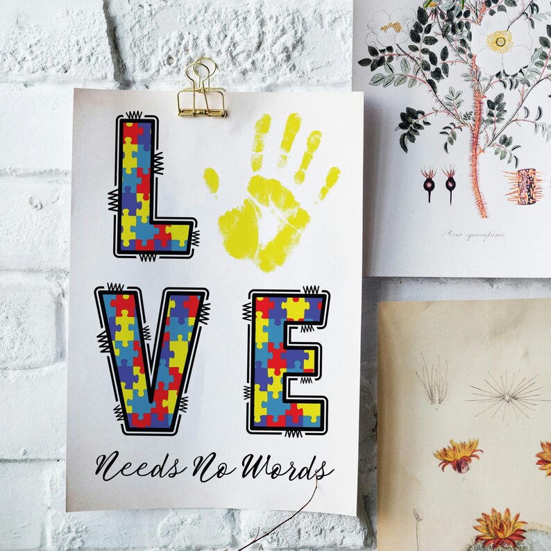 Love Needs No Words, Autism Handprint Art, Neurodiversity Craft ...