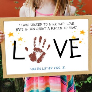 Martin Luther King Jr Handprint Art, MLK Day Crafts for Kids, Black ...