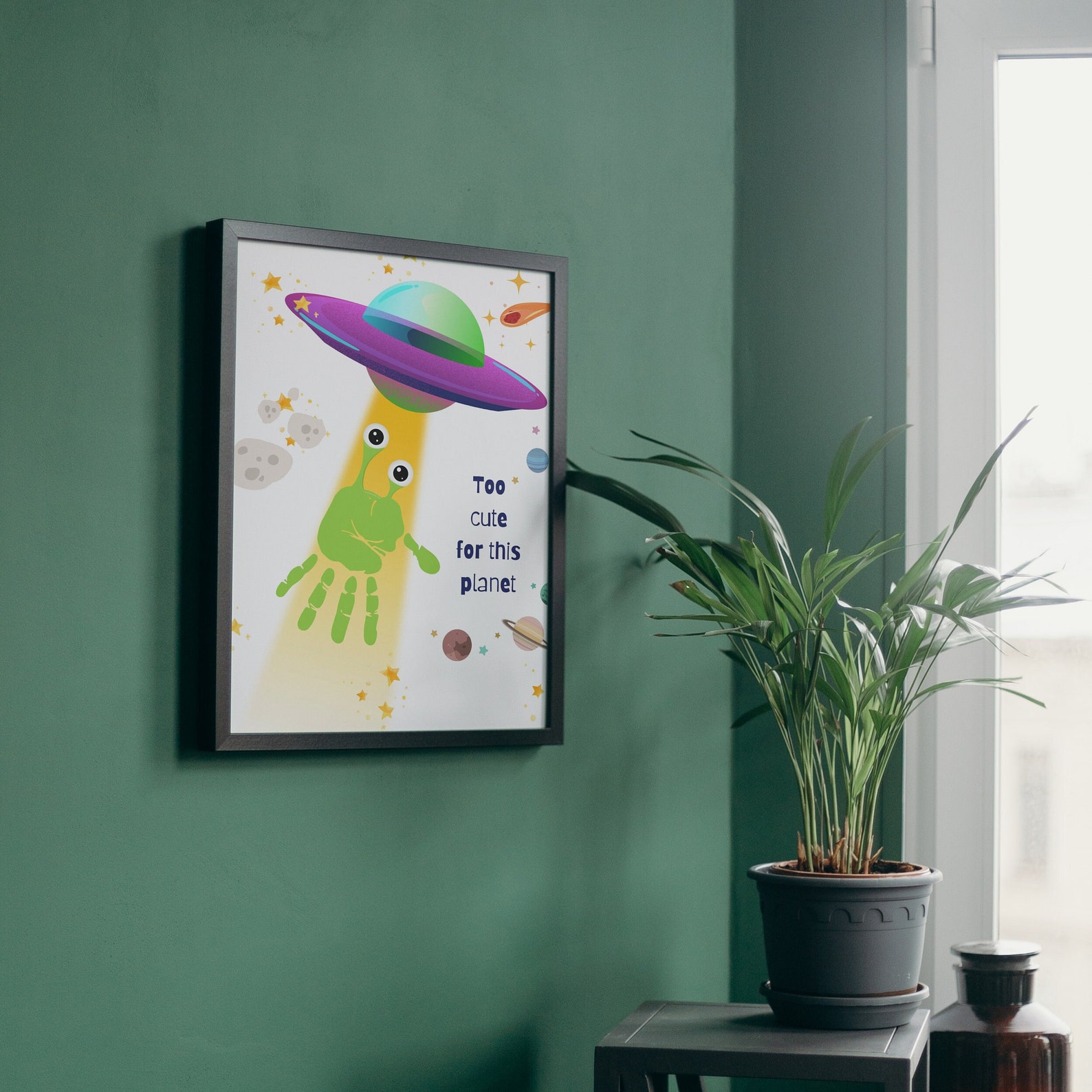 Alien Handprint Art Craft, Out of This World, Outer Space Kids Activity ...