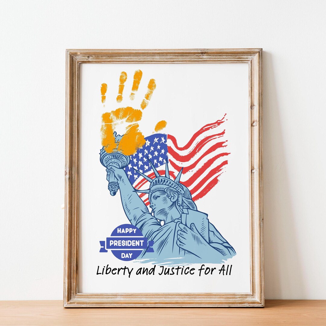 Presidents Day 2025 Craft, Statue of Liberty Handprint Art, Washington ...