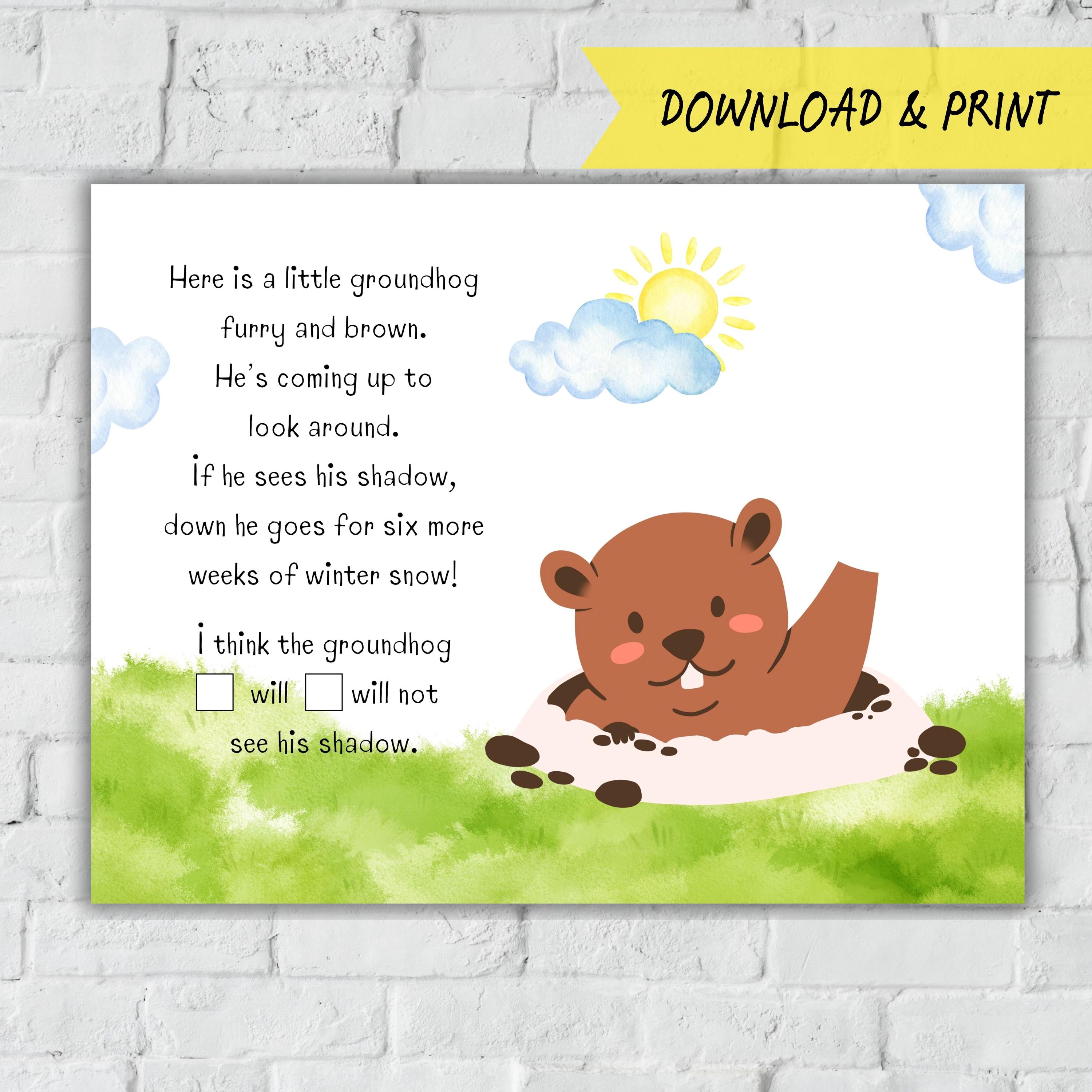 Groundhog Day Handprint Art, Punxsutawney Phil Craft, February 2nd ...