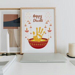 Happy Diwali Handprint Craft, Printable Diwali Activity, Festival of ...