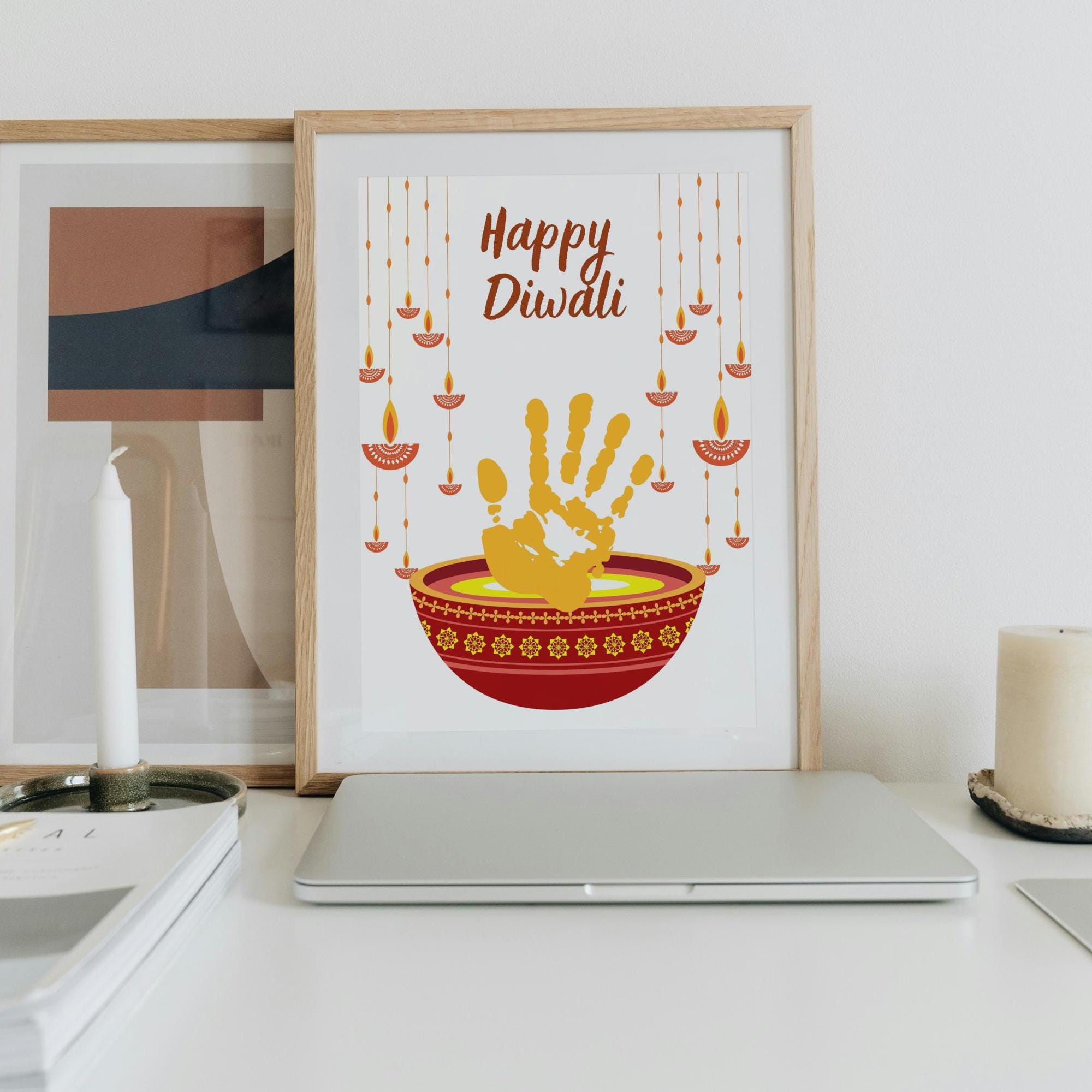 Diwali Handprint Craft for Kids, Printable Diwali Activity, Festival of ...