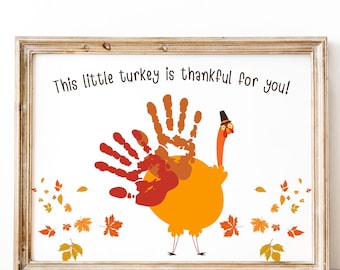 Thanksgiving Turkey Handprint Craft - Etsy