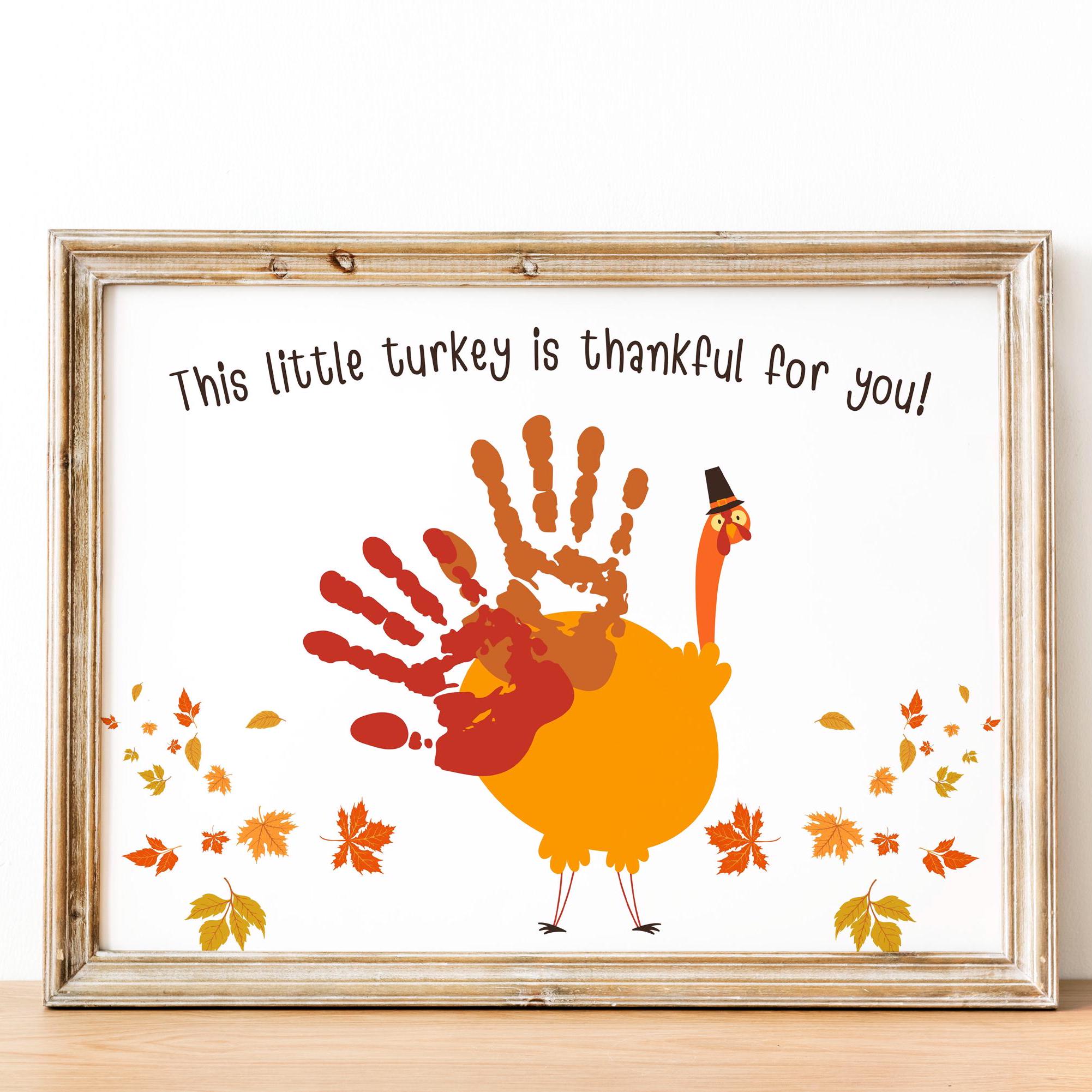 Thanksgiving Handprint Craft, Printable Turkey Handprint Activity ...