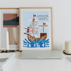 Columbus Day Handprint Craft, Printable Christopher Columbus Set, USA ...