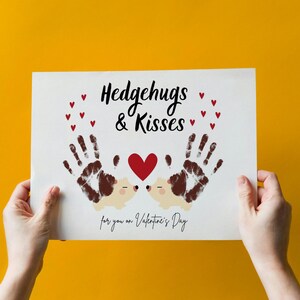 Hedgehugs Handprint Art for Valentine's Day, Hedgehog Day Craft ...