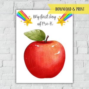 First Day of Pre-k Handprint Craft, First Day School Sign, Printable ...