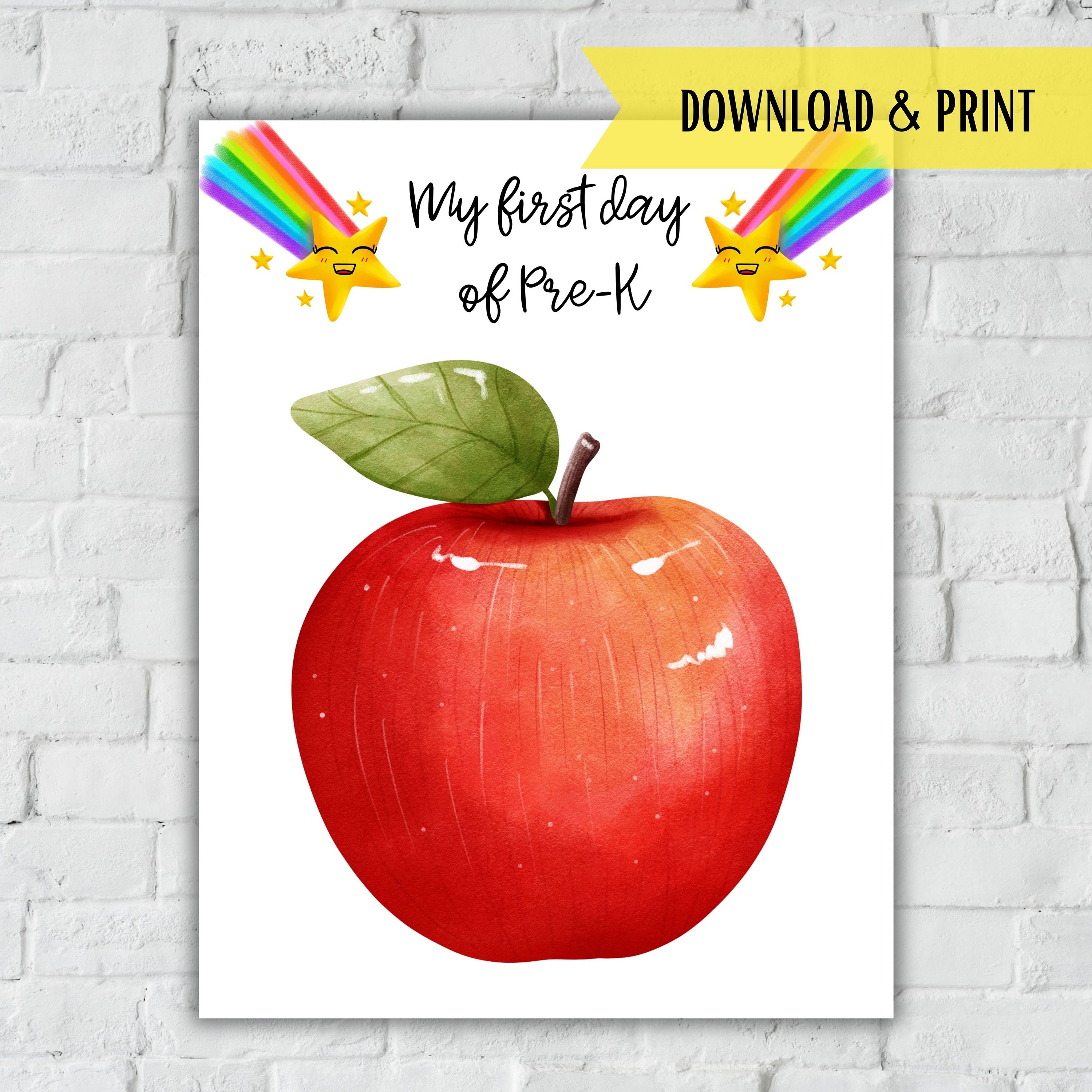 First Day of Pre-k Handprint Craft, First Day School Sign, Printable ...