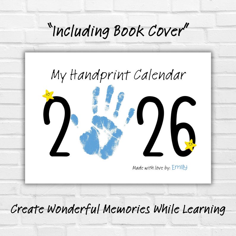 2026 Handprint & Footprint Calendar, 12 Months Memory Book, Preschool ...