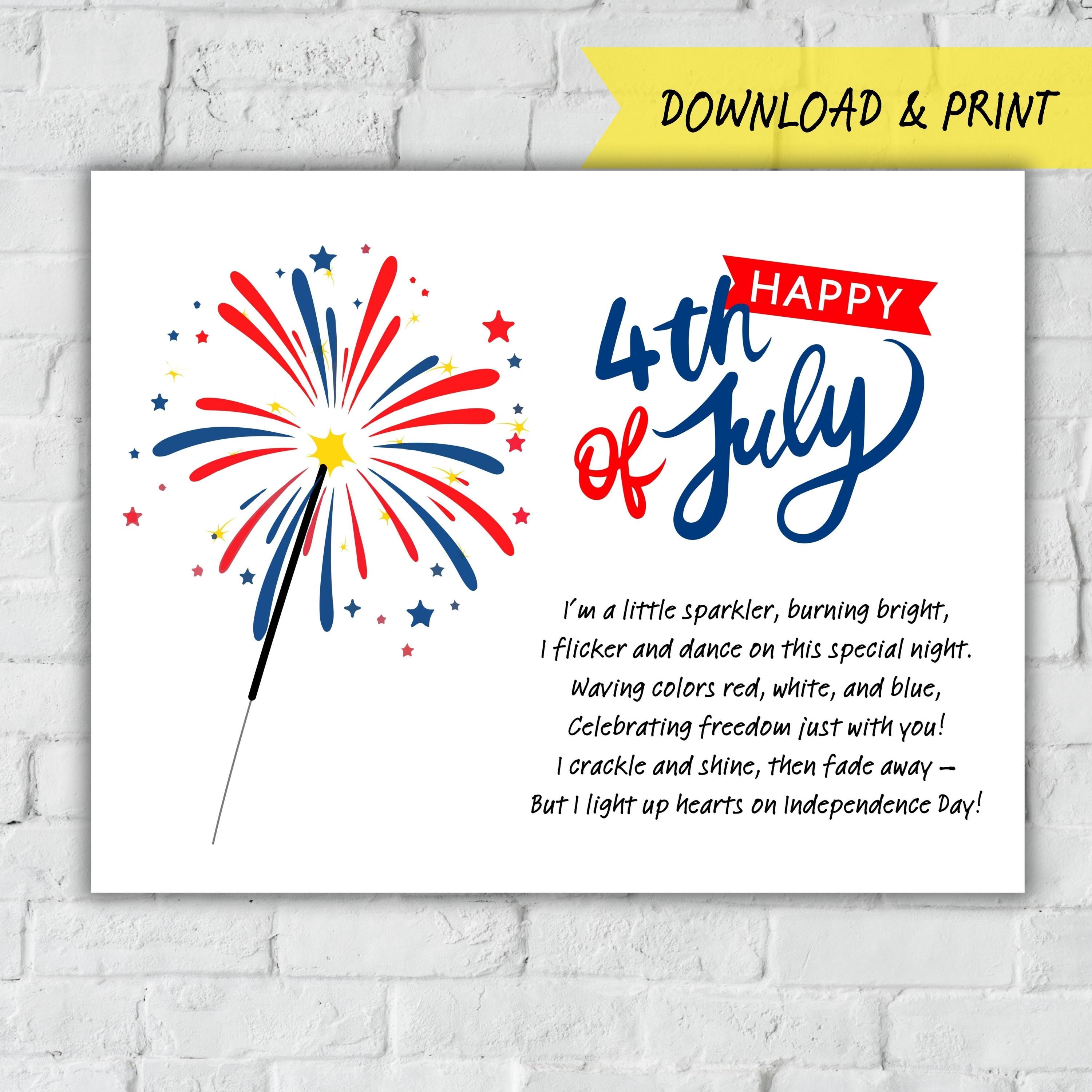 Little Sparkler Handprint Art, 4th of July Activity, Firework Craft for ...