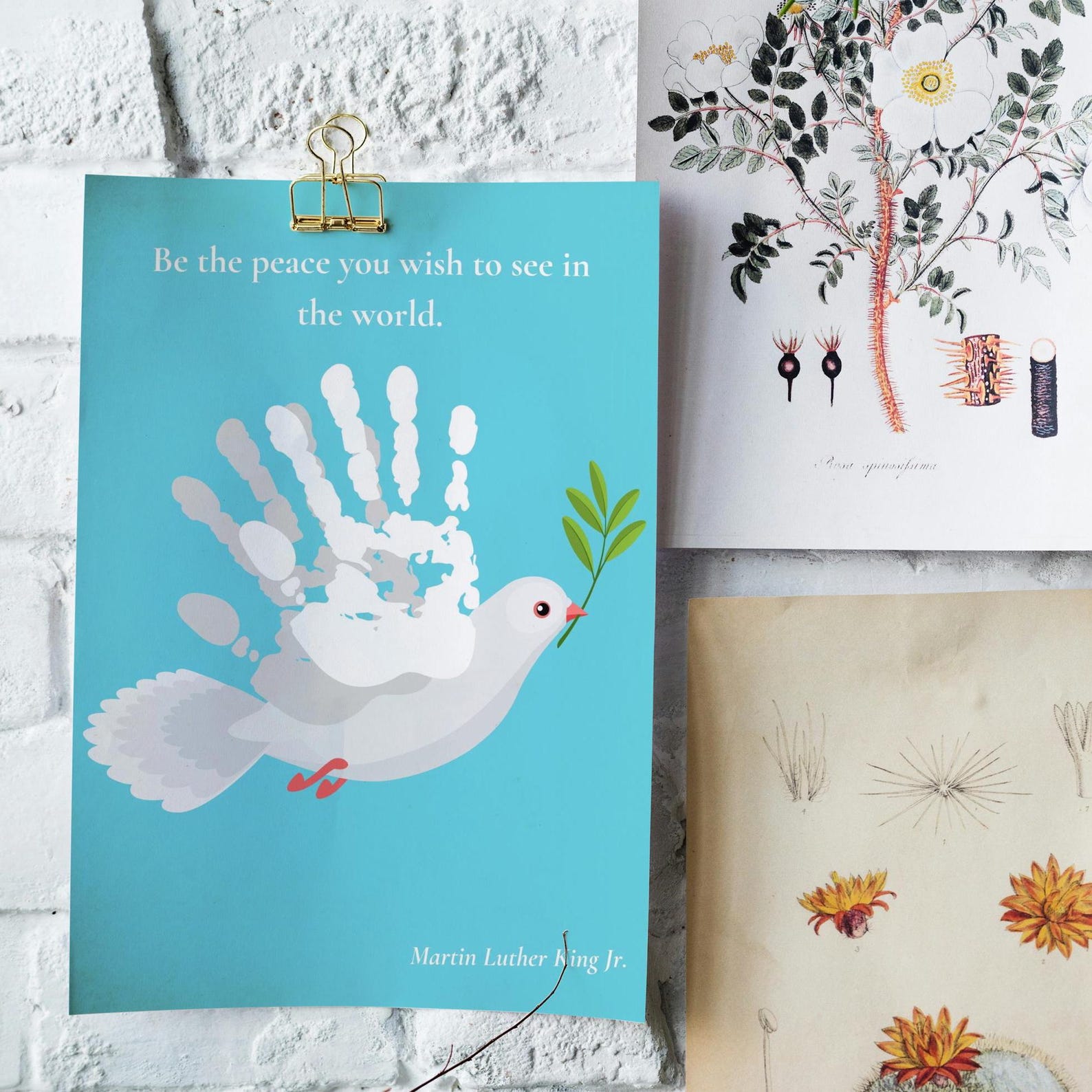 Martin Luther King Jr Activities for Kids, MLK Day Handprint Art, Dove ...