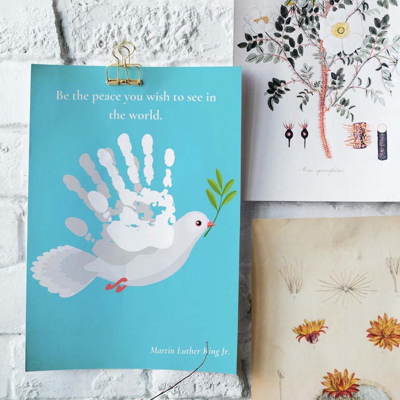Day of Peace Handprint Art, Martin Luther King Jr Activities for Kids ...