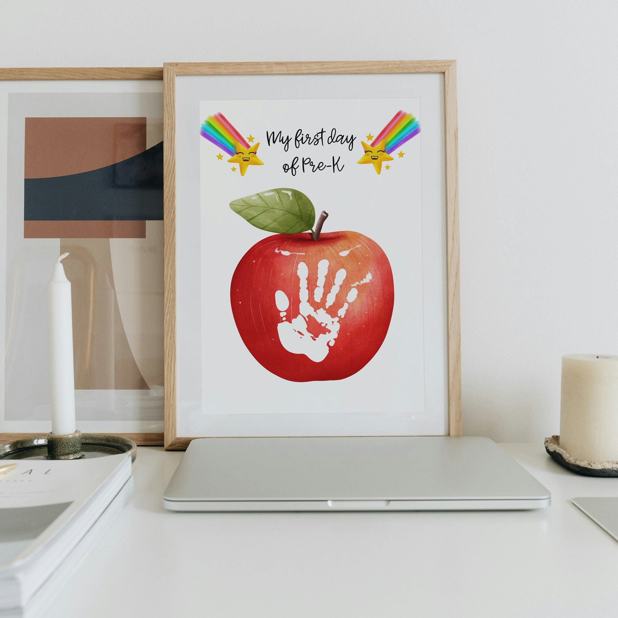 First Day of Pre-k Handprint Craft, First Day School Sign, Printable ...