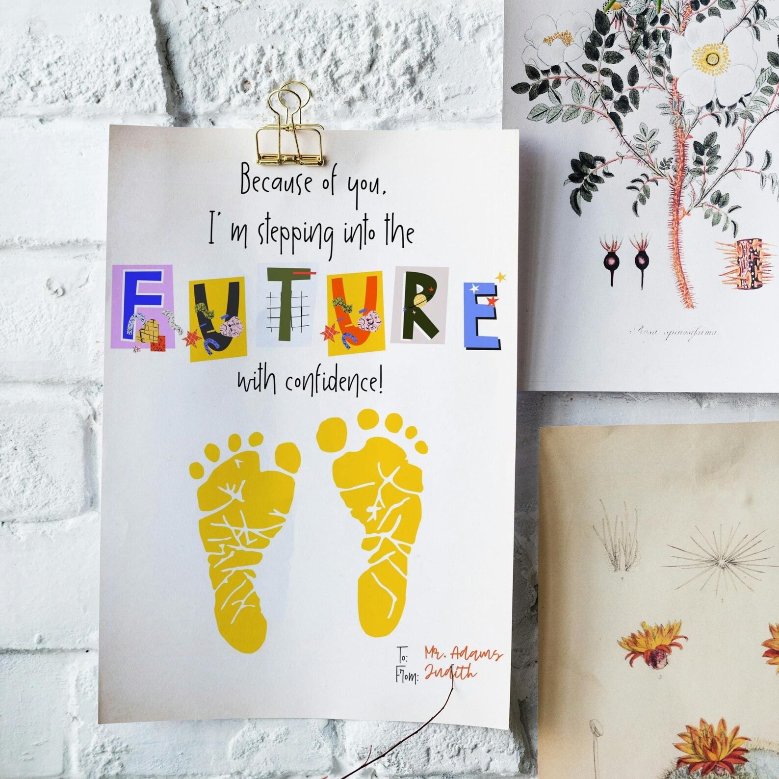 Stepping Into the Future, Teacher Appreciation Gift, Footprint Art ...