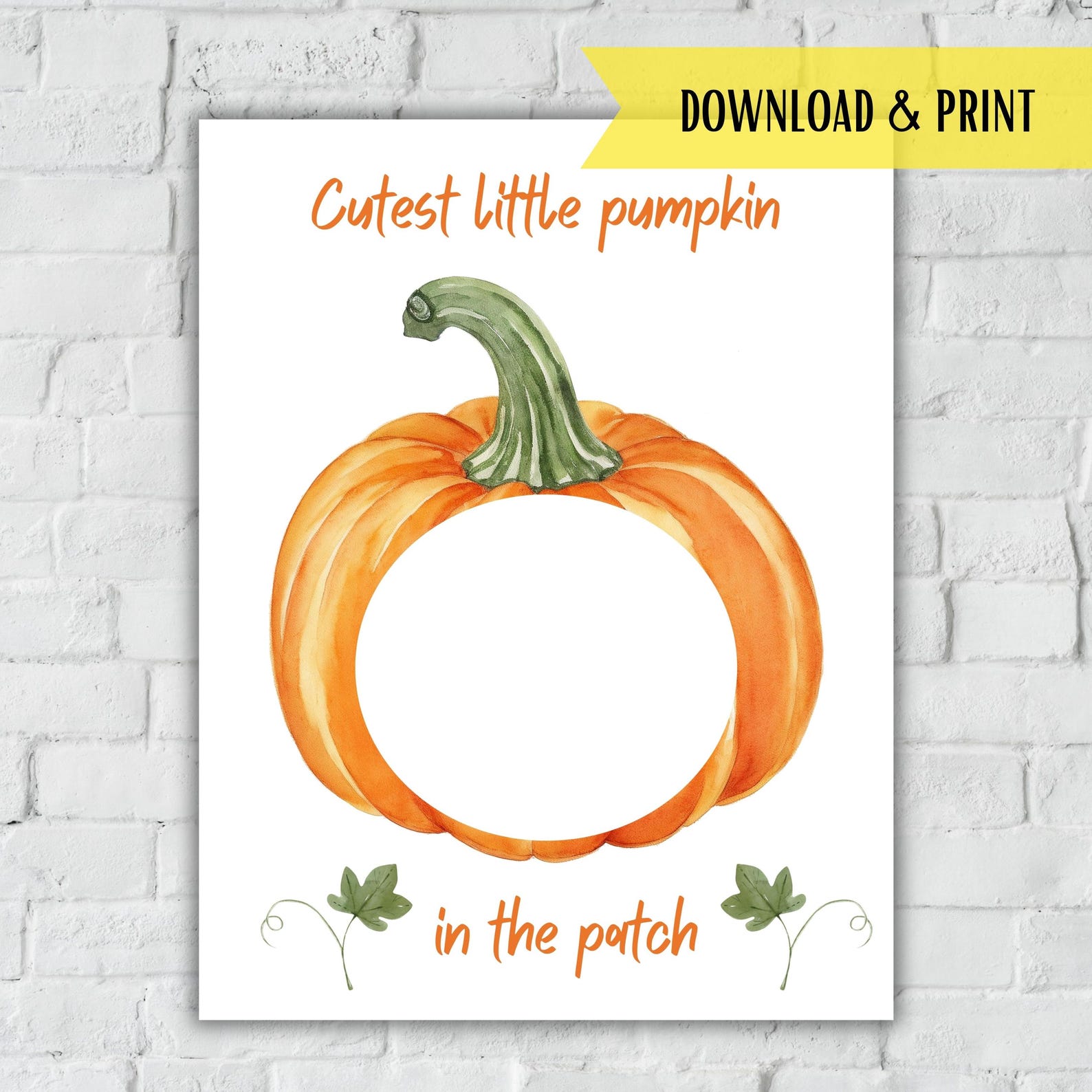 Pumpkin Handprint Craft, Printable Thanksgiving Kids Activity, Fall ...