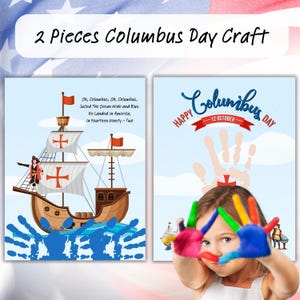 Columbus Day Handprint Craft, Printable Christopher Columbus Set, USA ...