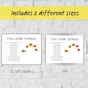 Five Little Turkeys Handprint Art, Preschool Thanksgiving Craft, 5 ...