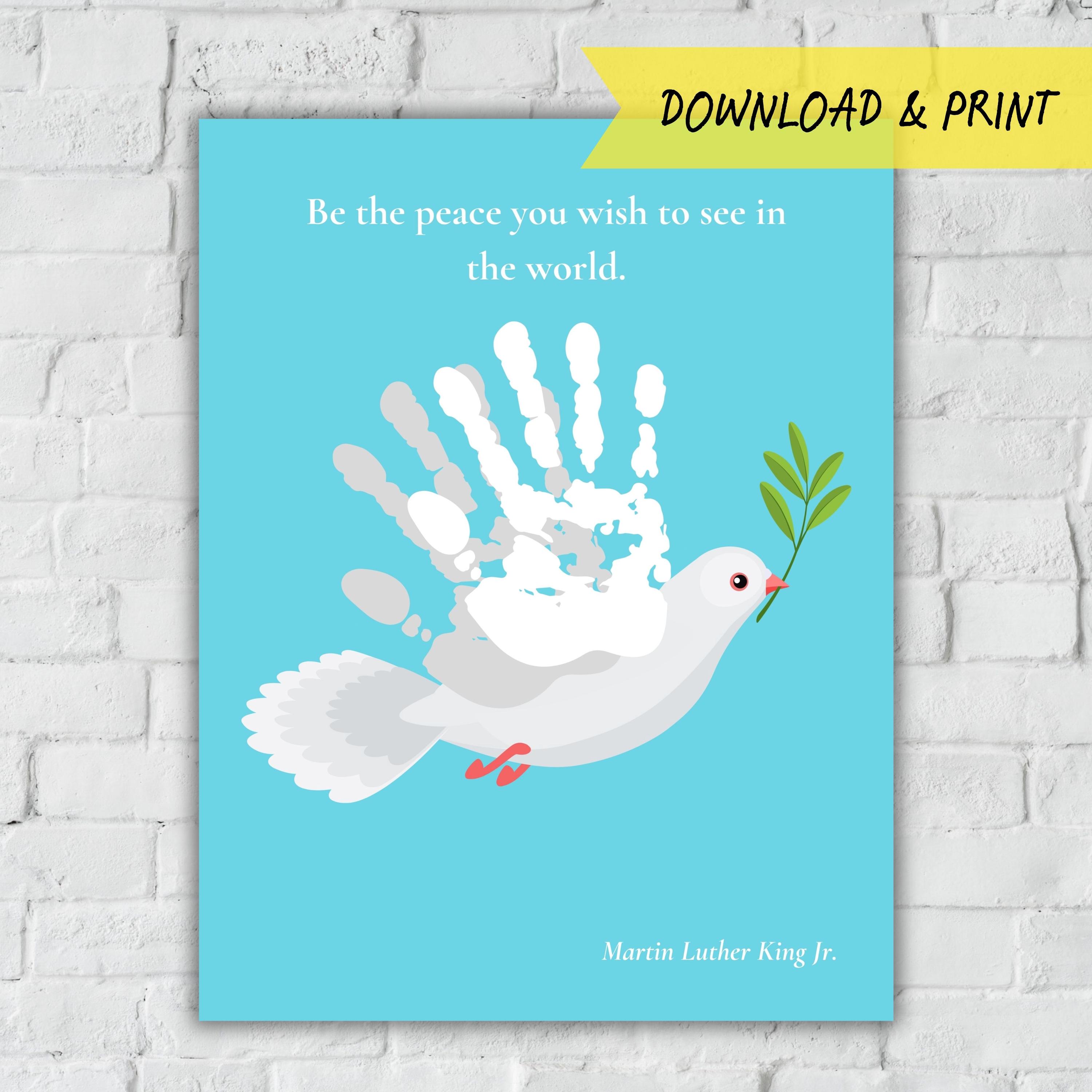 Martin Luther King Jr Activities for Kids, MLK Day Handprint Art, Dove ...