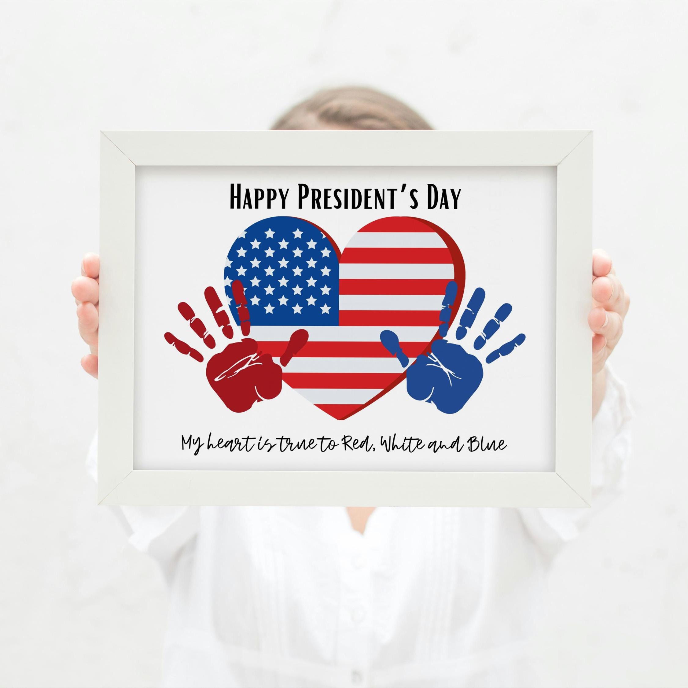 President's Day Handprint Art, Red White and Blue, USA Presidents Day ...