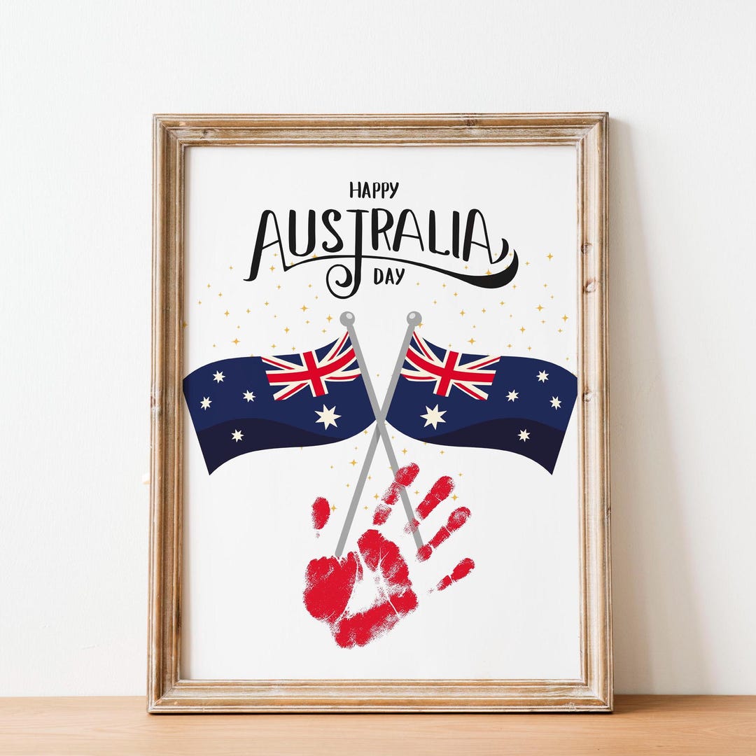 Happy Australia Day Handprint Art, Printable Australia Day Celebration ...