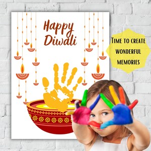 Diwali Handprint Craft for Kids, Printable Diwali Activity, Festival of ...